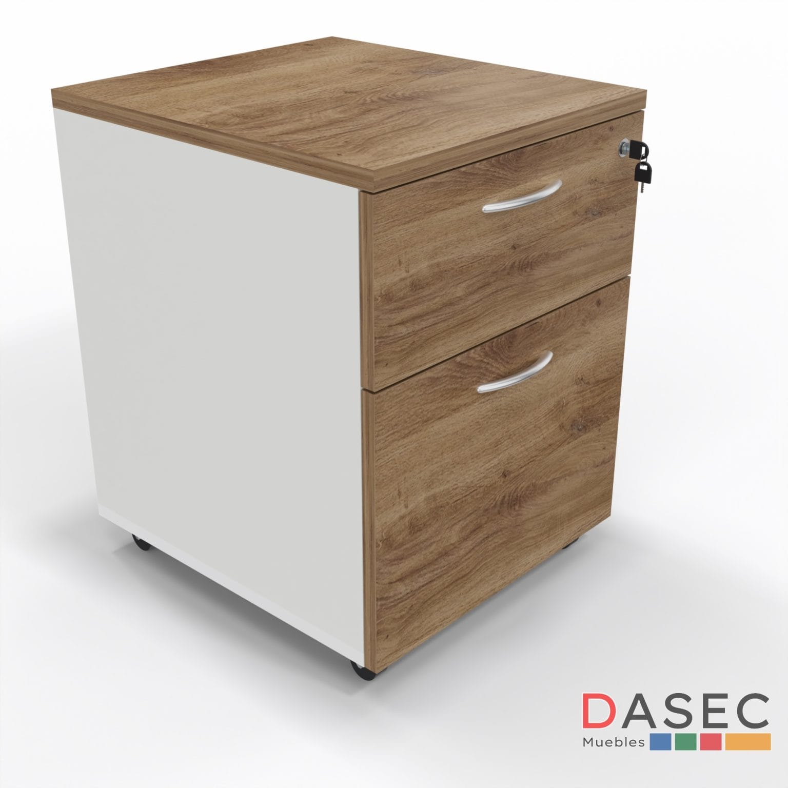 Cajonera Móvil 1 Cajón + 1 Kardex 45x45 h60 cm - DASEC