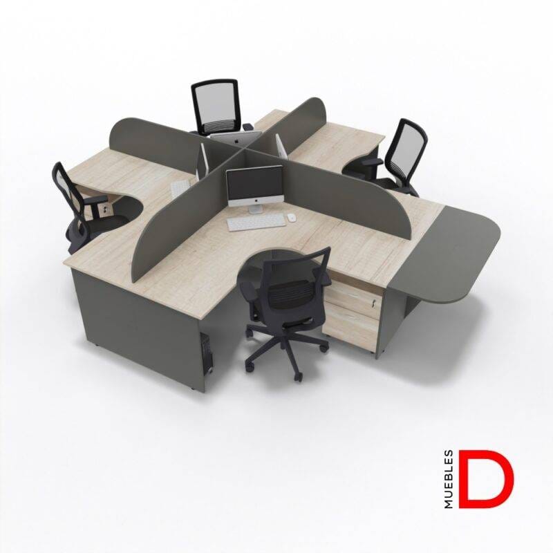 ESTACION DE TRABAJO MODULAR 4 PERSONAS - DASEC